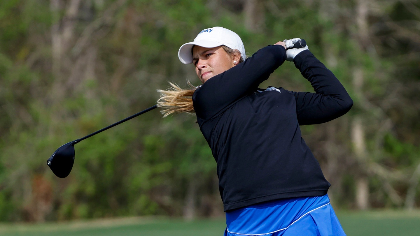 Jensen Castle of the United States plays her stroke from the No. 5 tee ...