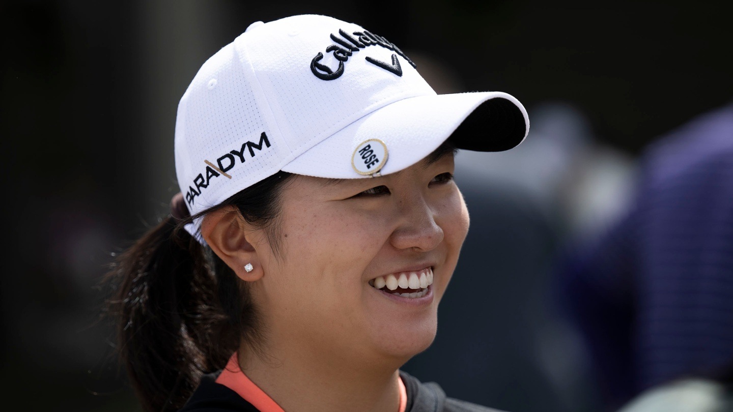 Rose Zhang of the United States is all smiles after round one of the ...