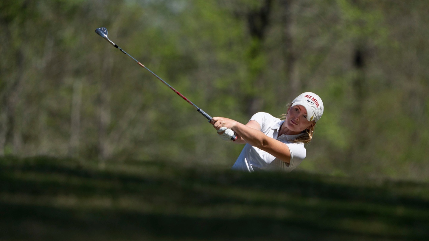 Andrea Lignell of Sweden plays an approach stroke from the fairway on ...
