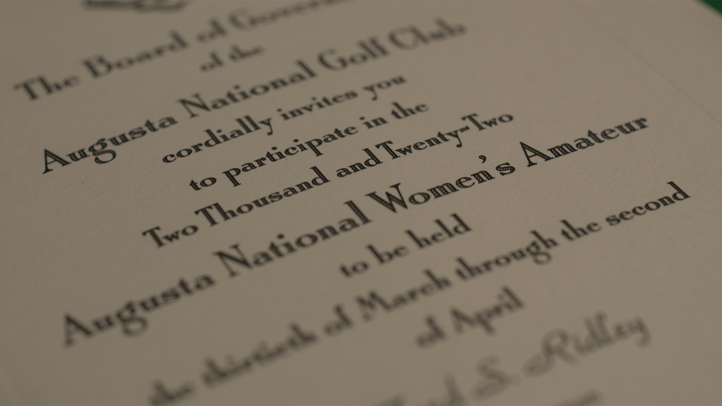 Invitations Accepted to 2022 Augusta National Women's Amateur