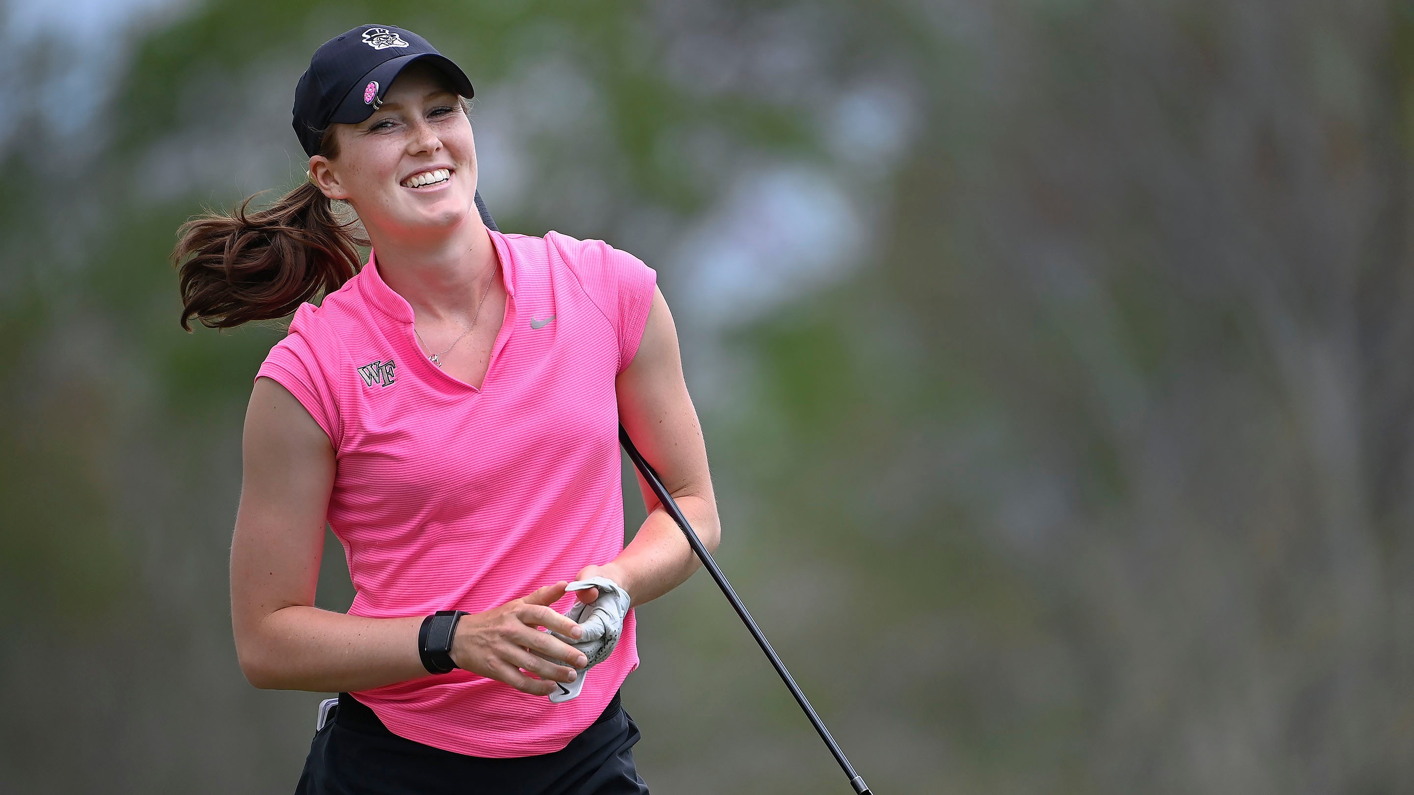 Emilia Migliaccio of the United States walks off the No. 8 tee during ...