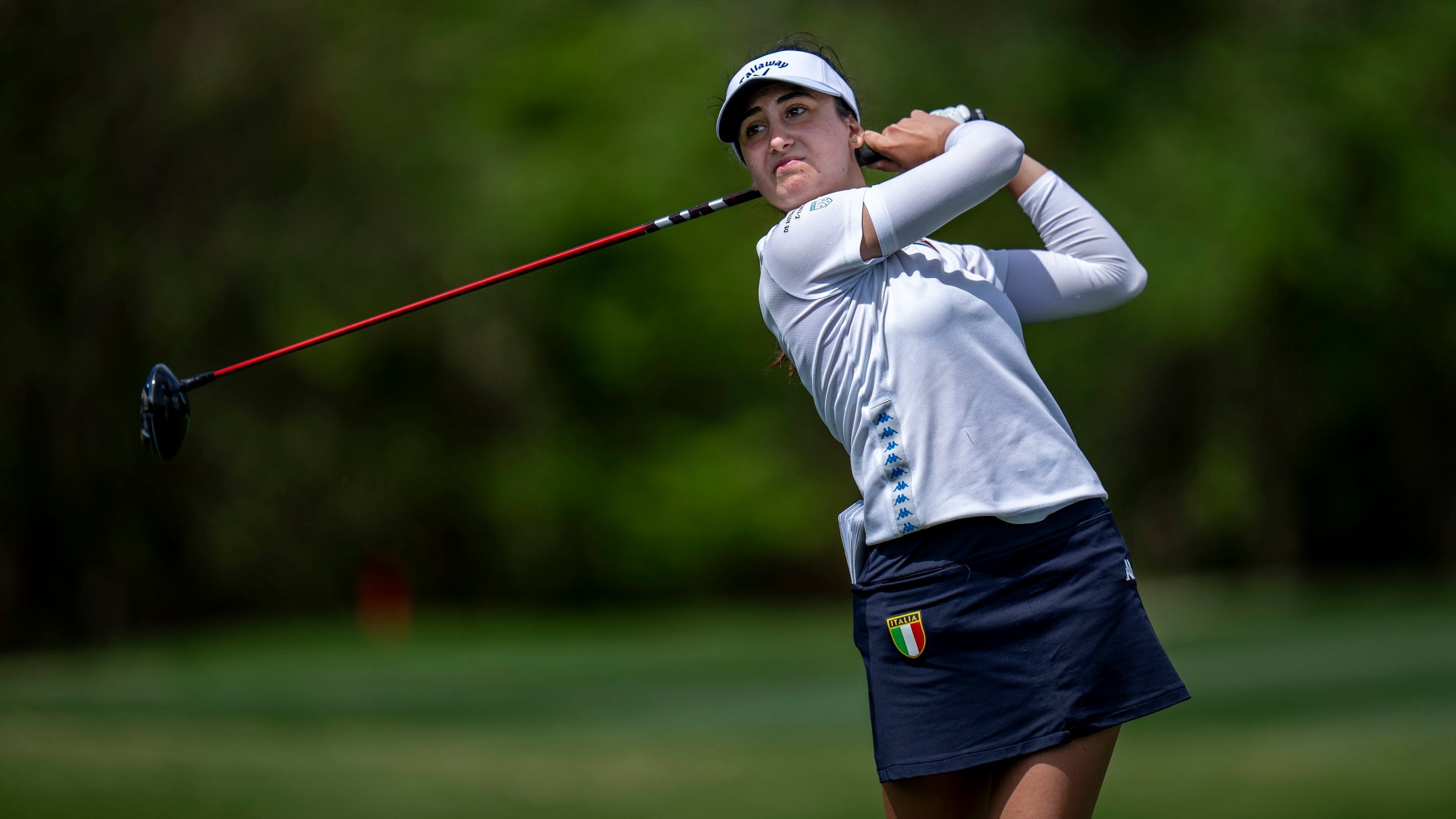 Francesca Fiorellini of Italy plays her stroke from the No. 5 tee ...