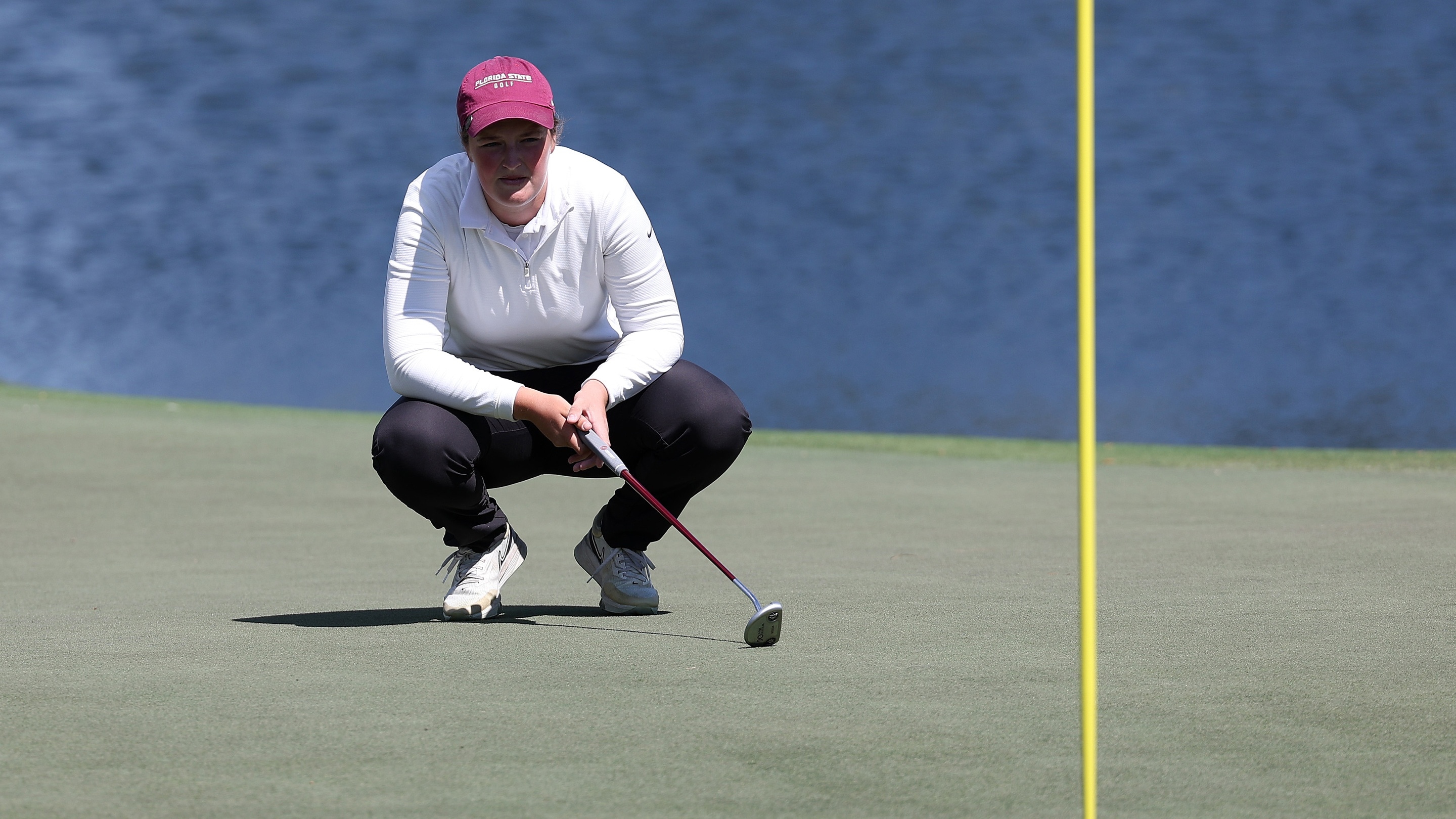 Lottie Woad of England putts on No. 18 green during the second round of ...